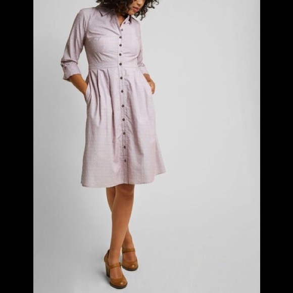 Modcloth | Dresses | Modcloth Dotted Striped Shirt Dress Xs Nwt | Poshmark